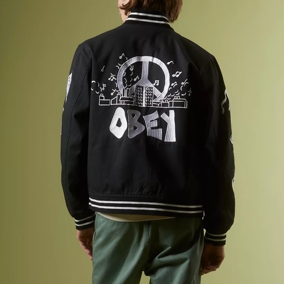 Obey | Jackets & Coats | Nwt Obey Embroidered Love Is The Cure Cherub ...